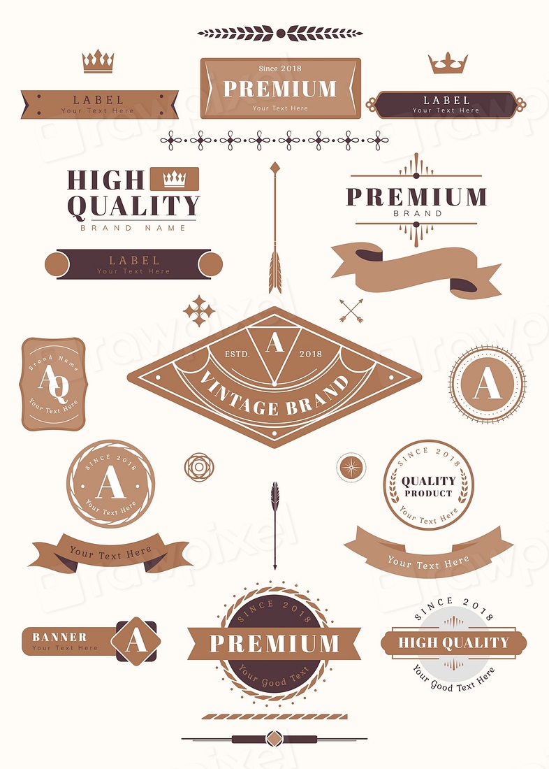 Vintage premium design element set | Premium Vector - rawpixel