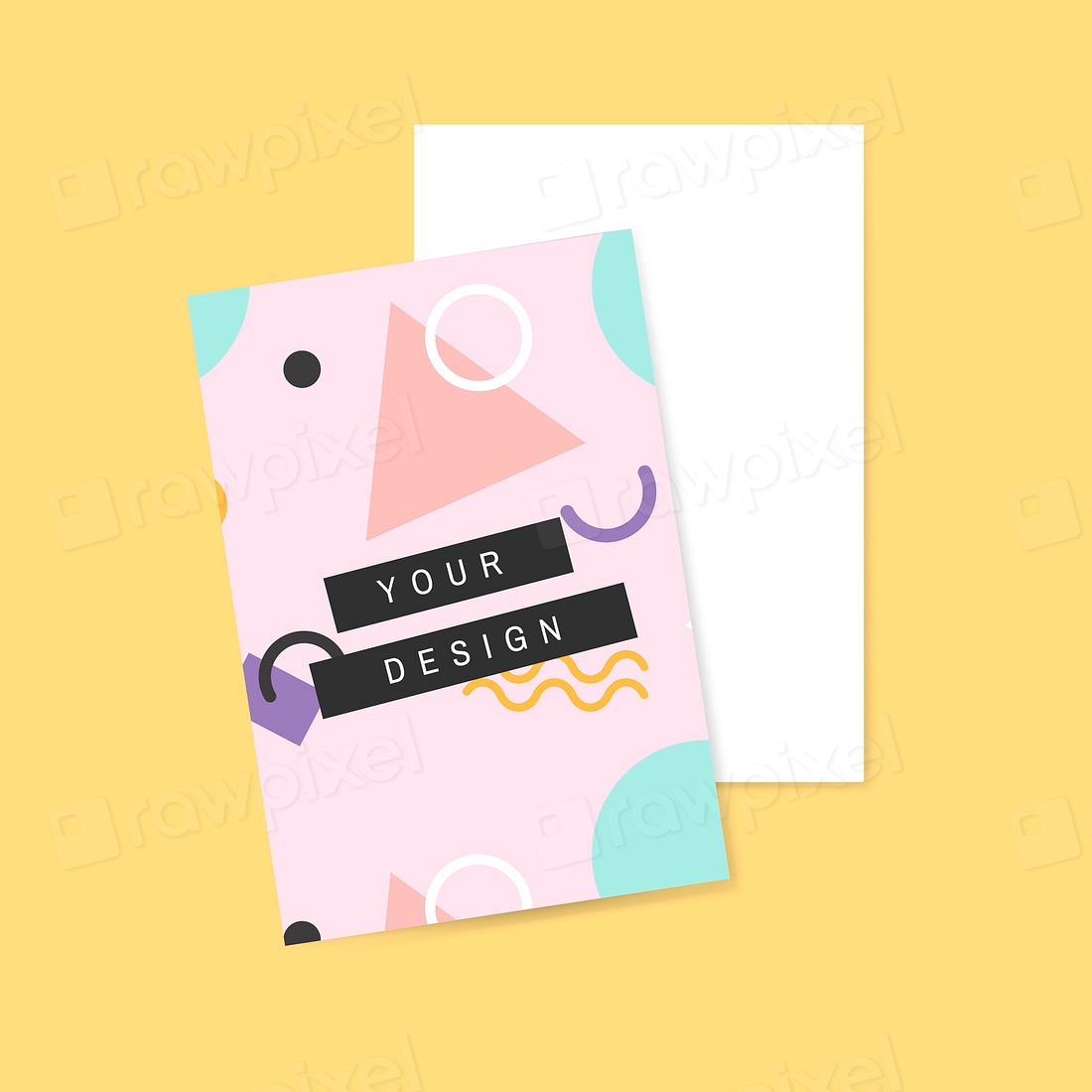 Colorful geometric memphis style card | Premium Vector - rawpixel