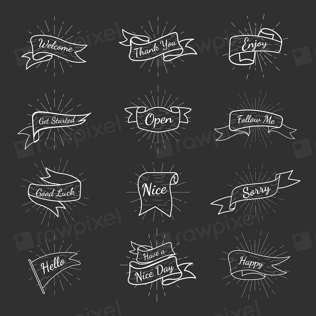 Banners with texts vector set | Premium Vector - rawpixel