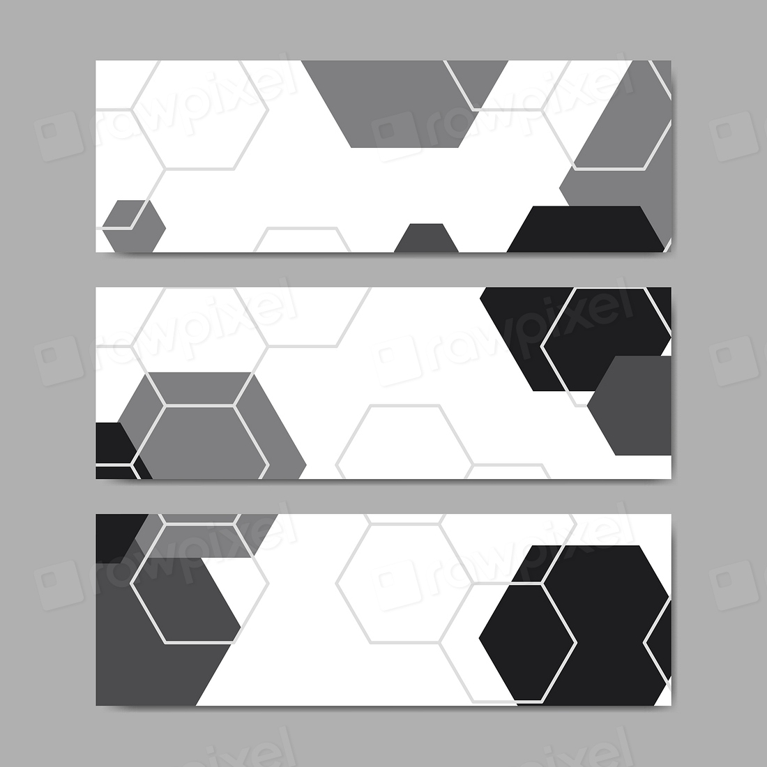 Black and white hexagon geometric | Premium Vector - rawpixel