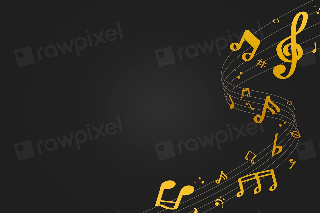 Yellow flowing music notes black | Premium Vector - rawpixel