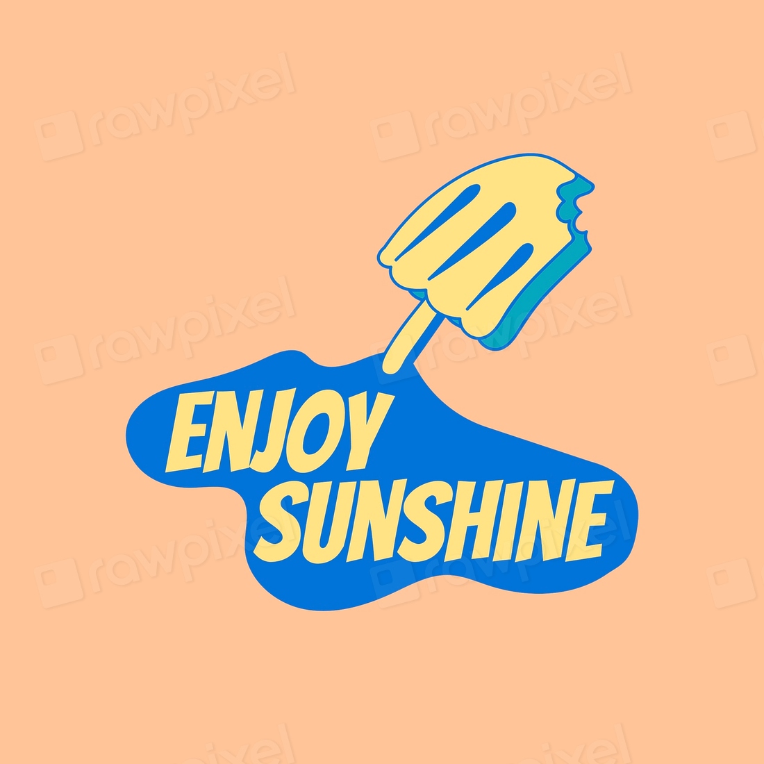 Enjoy sunshine popsicle vector | Premium Vector - rawpixel