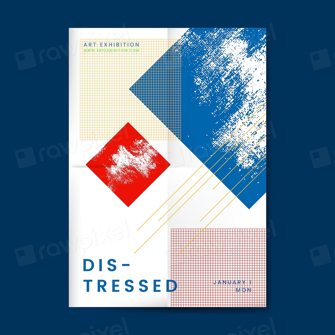 Grunge colorful distressed textured poster | Premium Vector Mockup ...