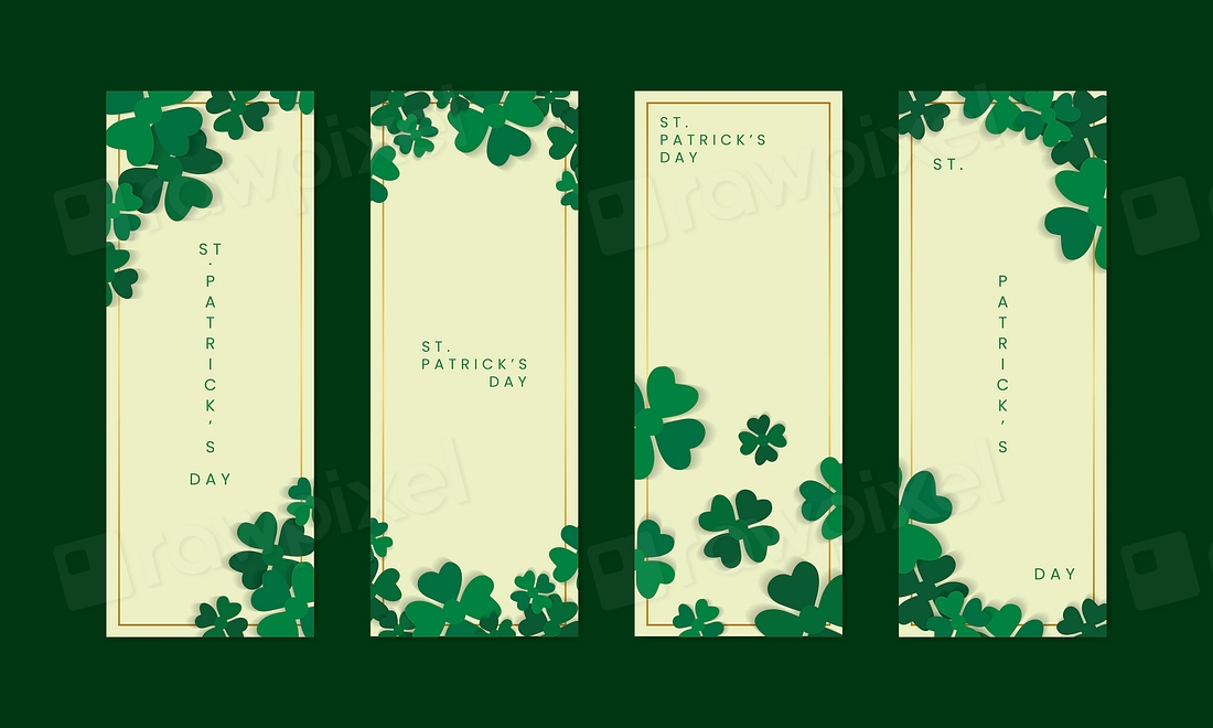 Shamrock St.Patrick's Day card set | Premium Vector - rawpixel