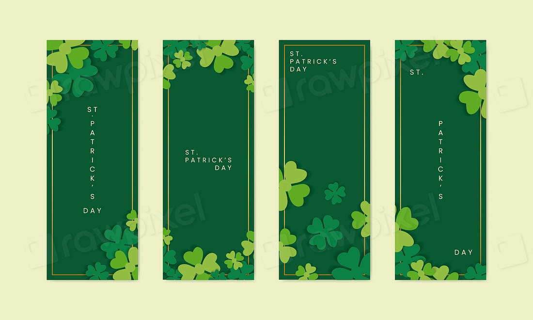 Shamrock St.Patrick's Day card set | Premium Vector - rawpixel