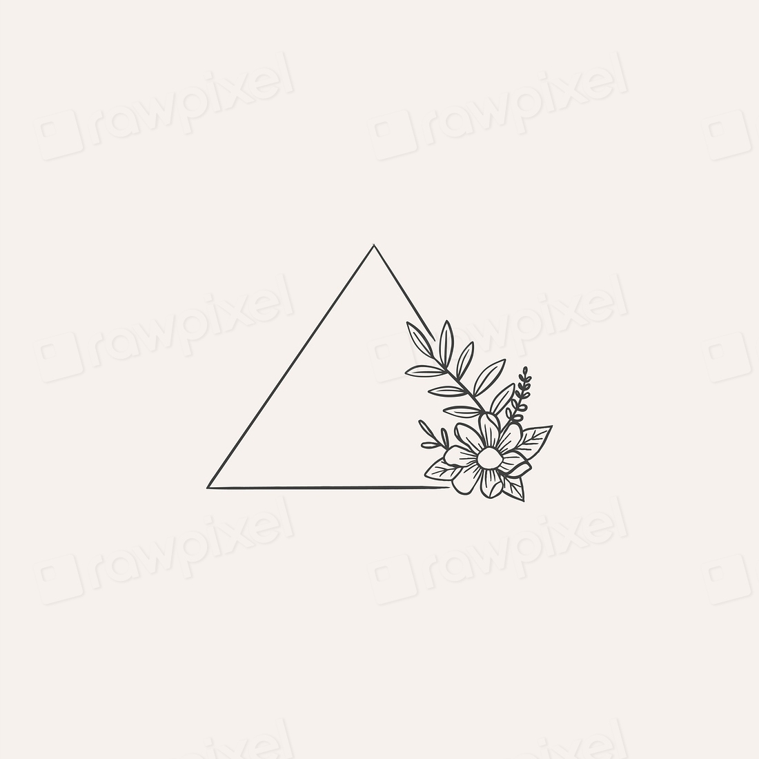 Triangle botanical frame element vector | Premium Vector - rawpixel