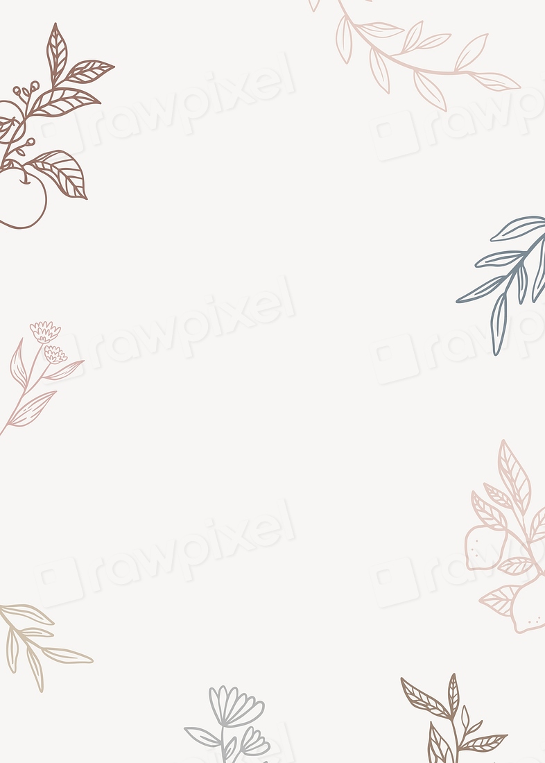Botanical pattern beige background vector | Premium Vector - rawpixel