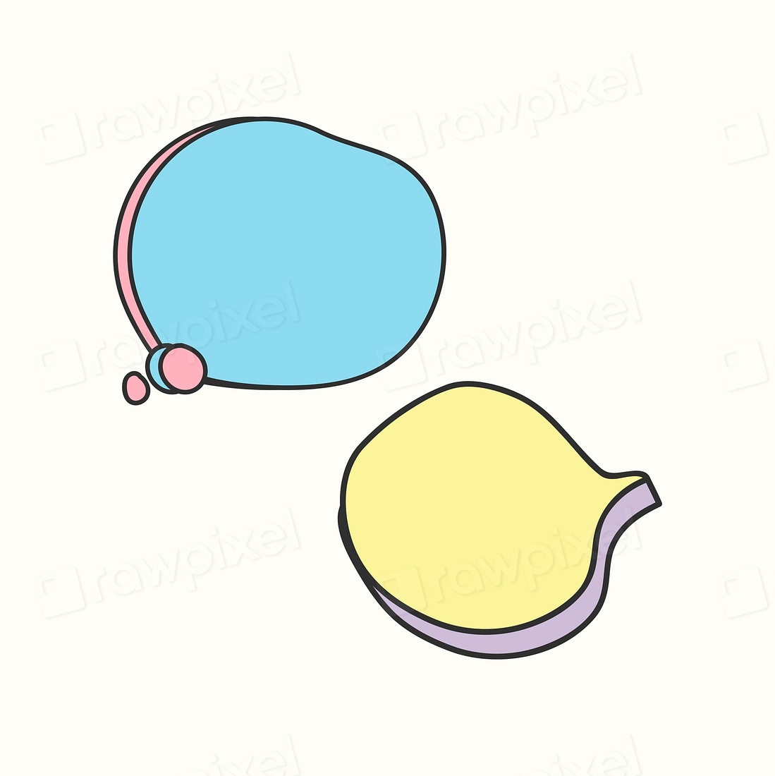 Colorful doodle speech bubble vectors | Premium Vector - rawpixel