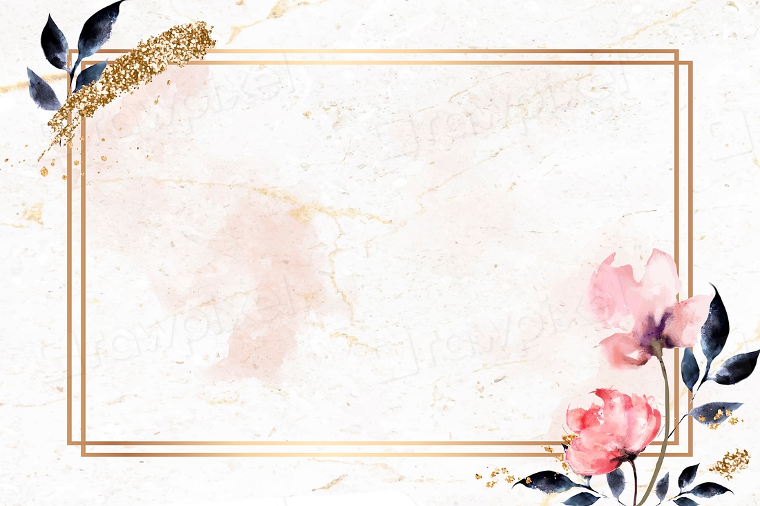 Golden rectangle floral frame vector | Premium Vector - rawpixel