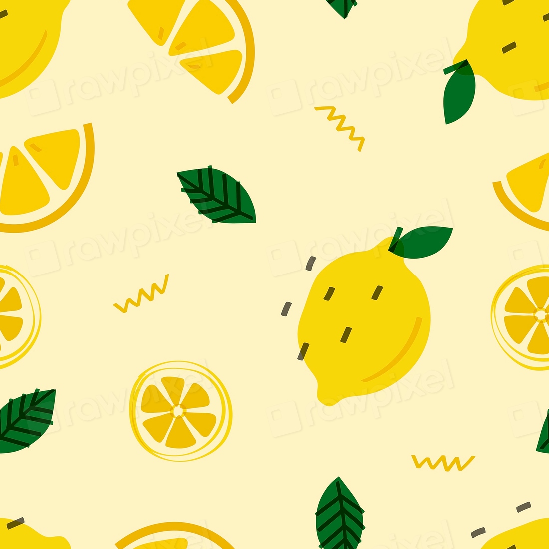Summer lemon fruit pattern vector | Premium Vector - rawpixel
