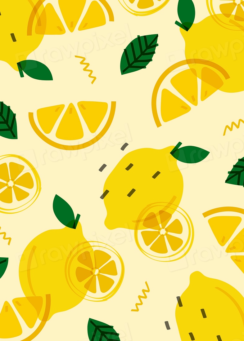 Summer lemon fruit pattern vector | Premium Vector - rawpixel