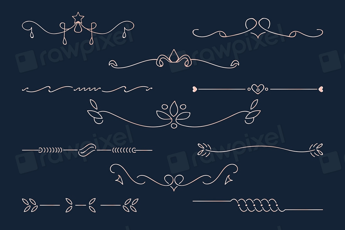 Pink feminine ornamental dividers vector | Premium Vector - rawpixel