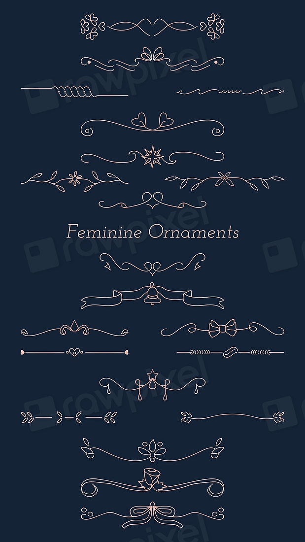 Pink feminine ornamental dividers vector | Premium Vector - rawpixel