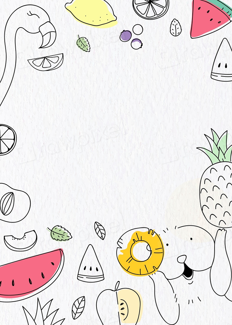 Summertime fruit doodle frame vector | Premium Vector - rawpixel
