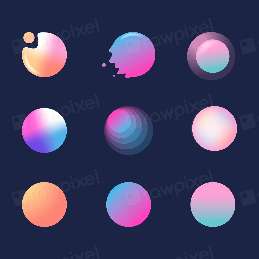 Colorful gradient badge vector set | Premium Vector - rawpixel