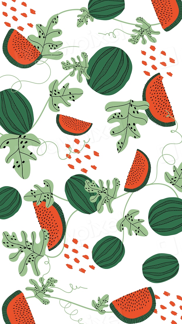 Watermelon pattern white background vector | Premium Vector - rawpixel