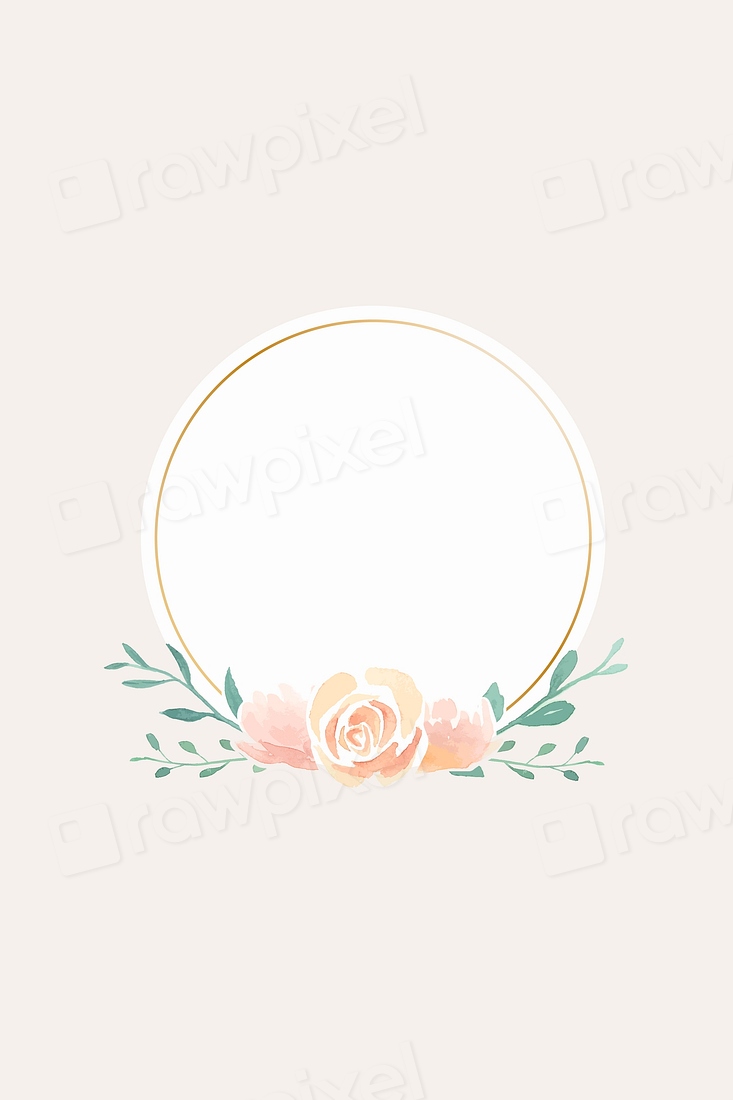 Watercolor orange rose round frame | Premium Vector - rawpixel
