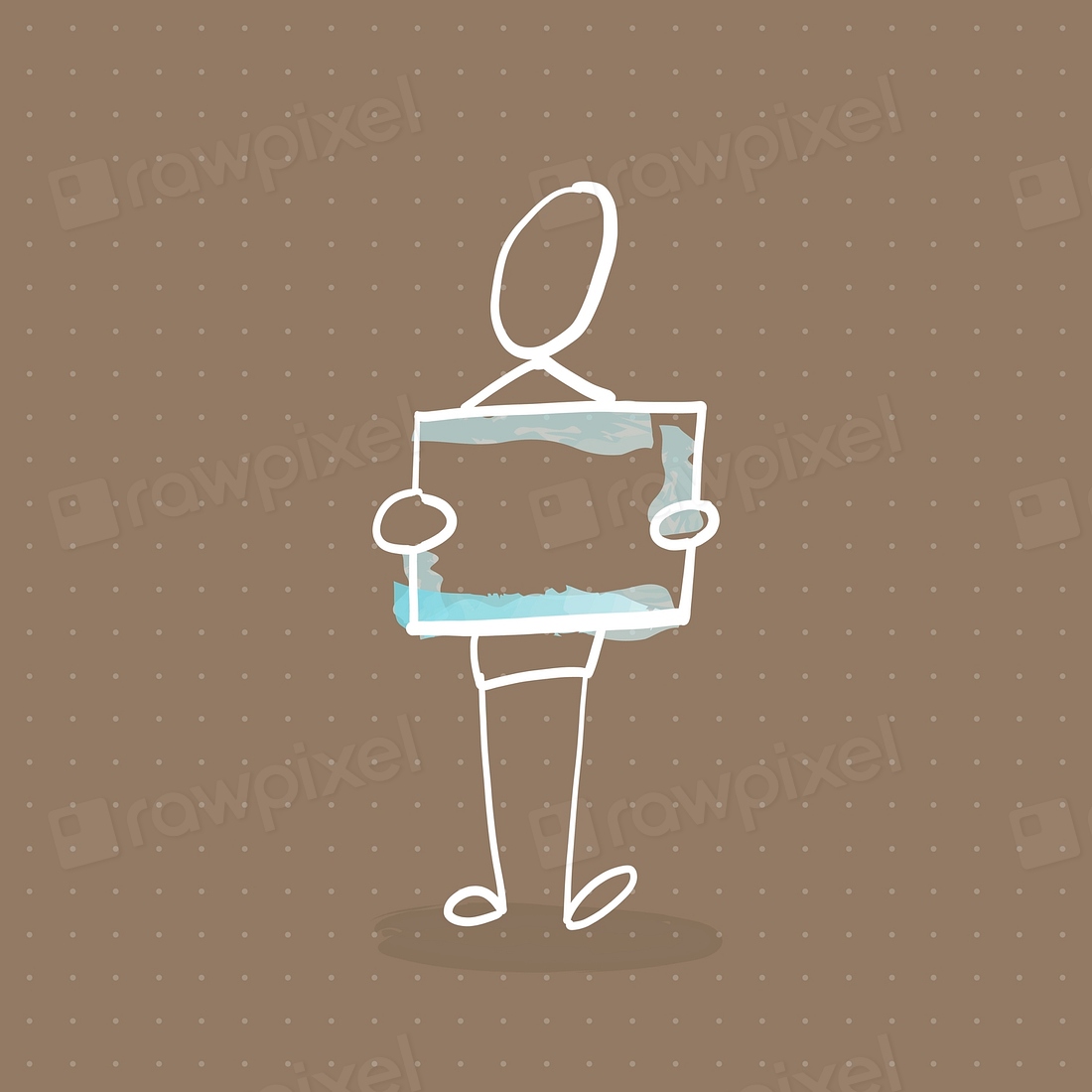 Stick figure holding empty board | Premium Vector Illustration - rawpixel