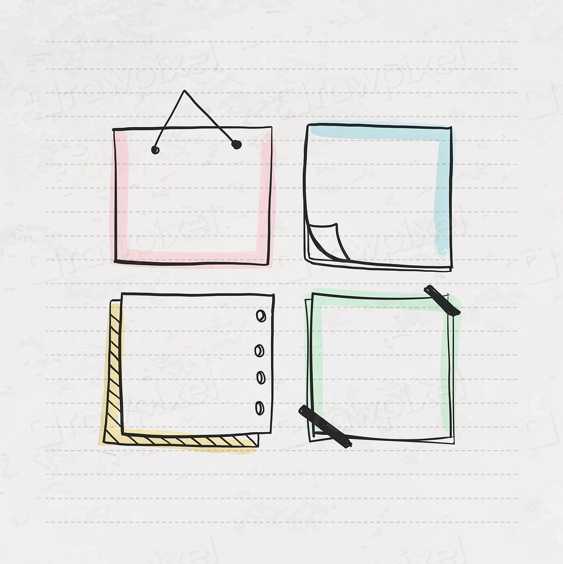 Creativity doodle paper collection vector | Premium Vector - rawpixel