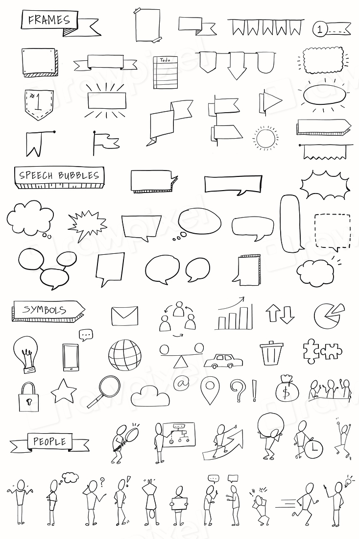 Hand drawn visual thinking elements | Premium Vector - rawpixel