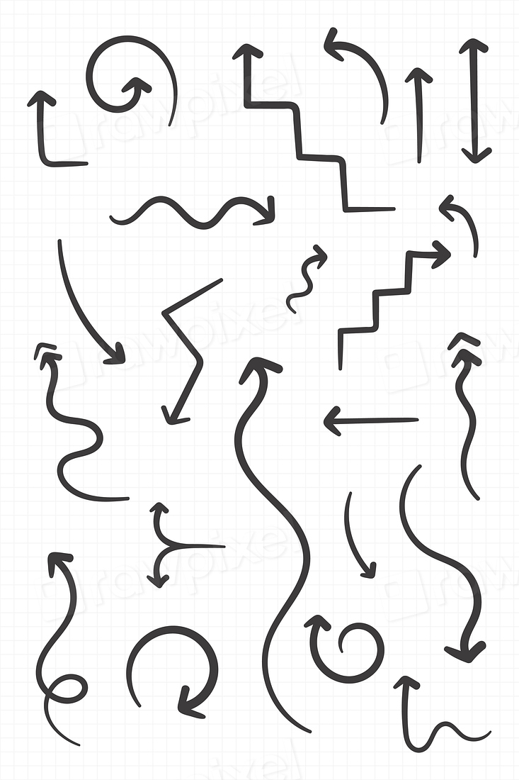 Black arrow doodle vector collection | Premium Vector - rawpixel