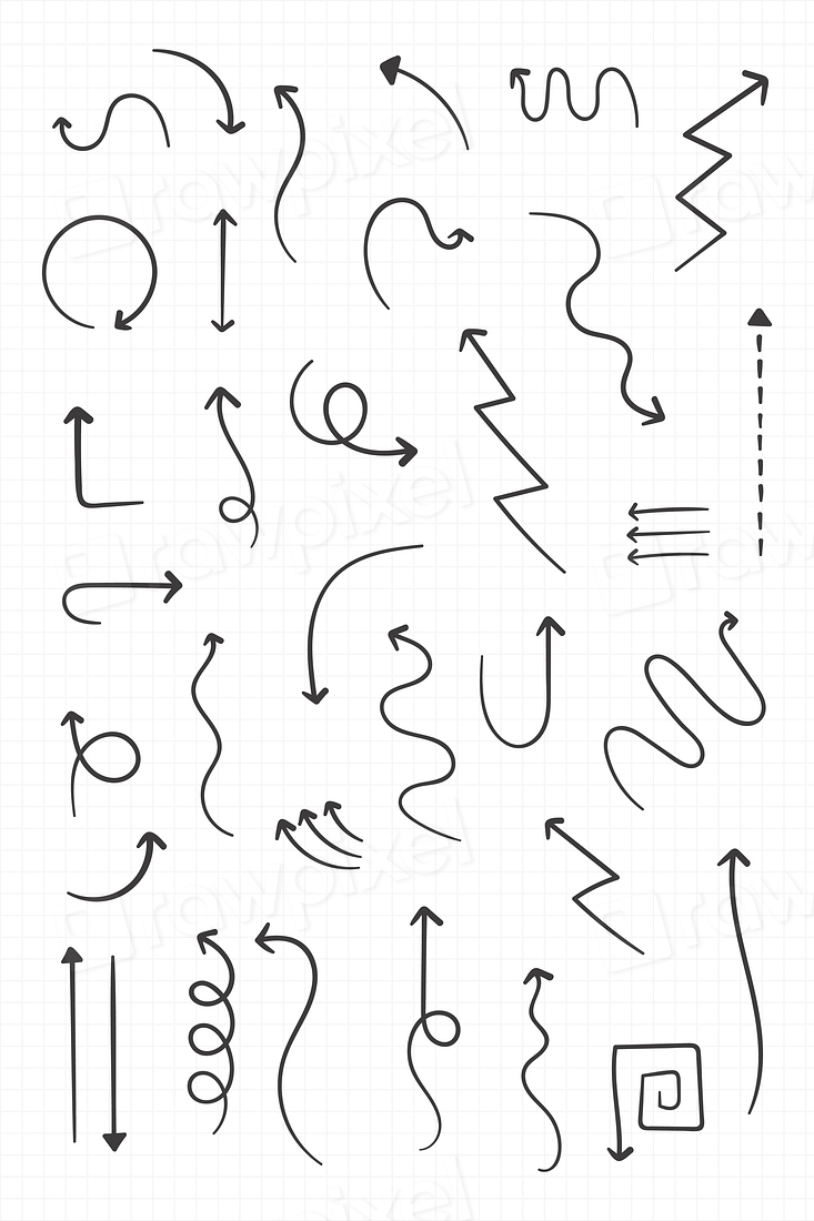 Black arrow doodle vector collection | Premium Vector - rawpixel