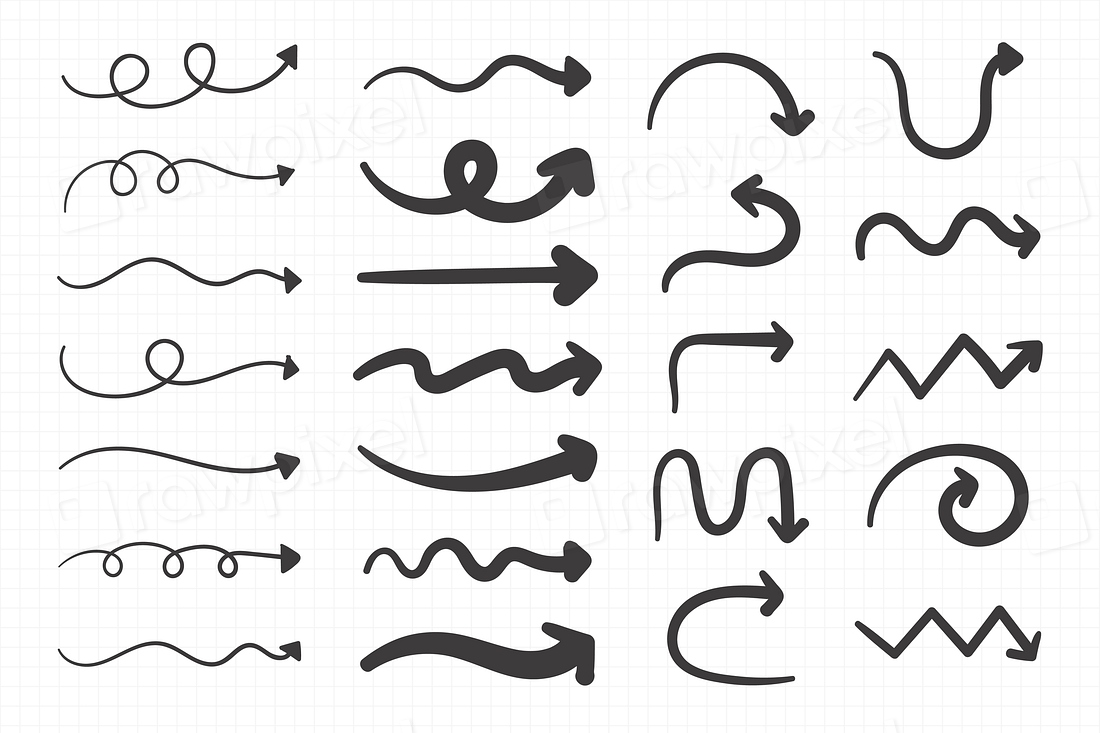 Black arrow doodle vector collection | Premium Vector - rawpixel