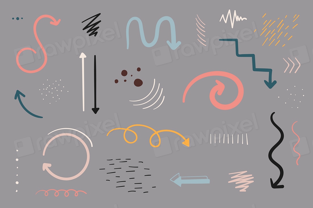 Pastel arrow doodle vector collection | Premium Vector - rawpixel