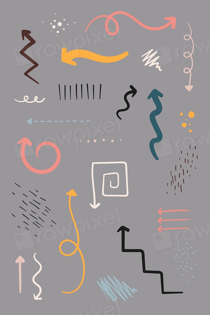 Pastel arrow doodle vector collection | Premium Vector - rawpixel