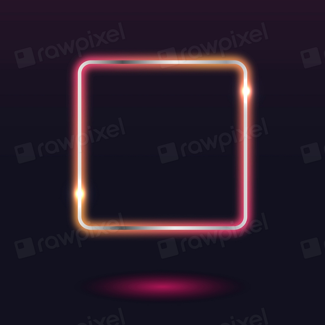 Retro neon square badge vector | Premium Vector - rawpixel