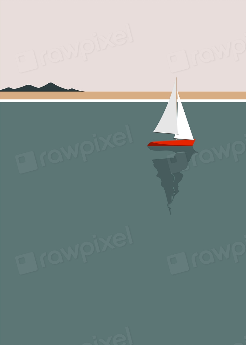 Sailing boat seaside vector | Premium Vector - rawpixel