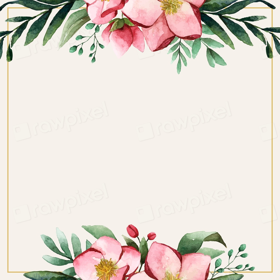 Flowers invitation card template vector | Premium Vector - rawpixel