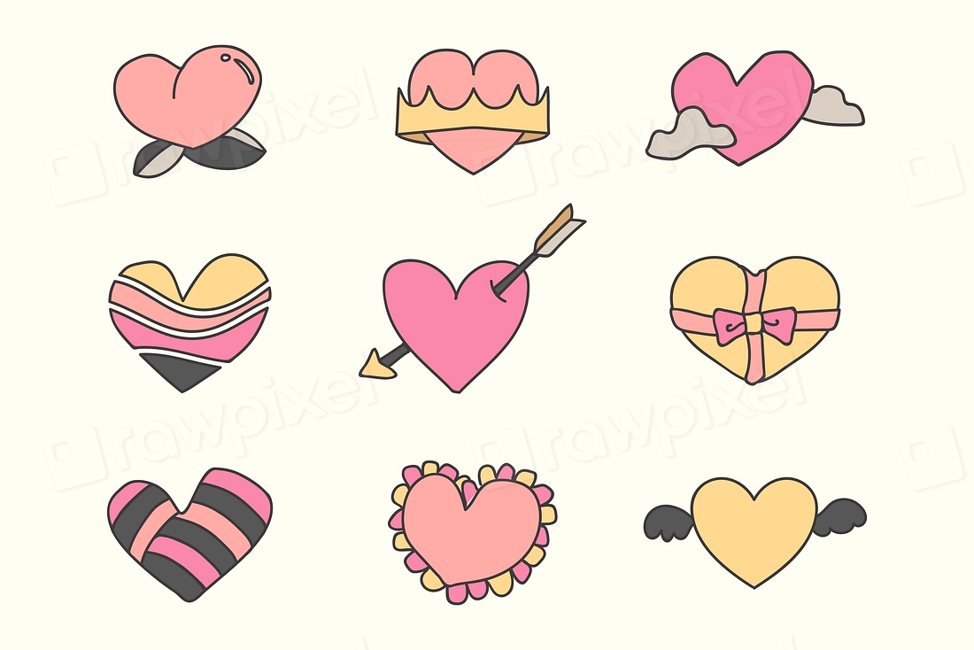 Pink heart design collection vector | Premium Vector - rawpixel