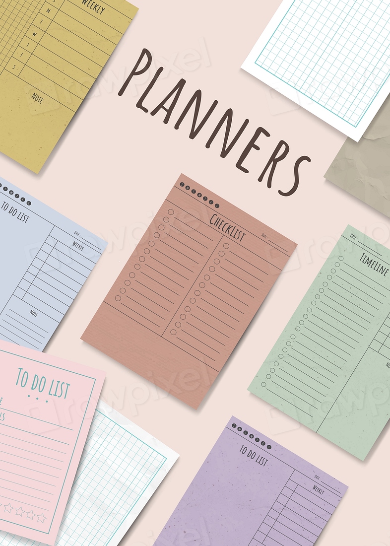 Weekly schedule planner set vector | Premium Vector - rawpixel