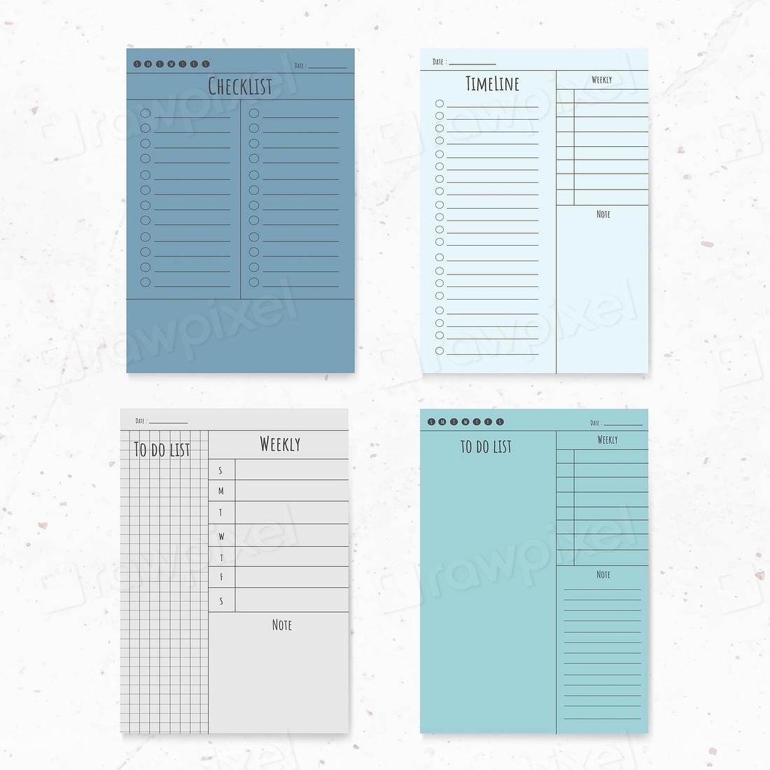 Weekly schedule planner set vector | Premium Vector - rawpixel