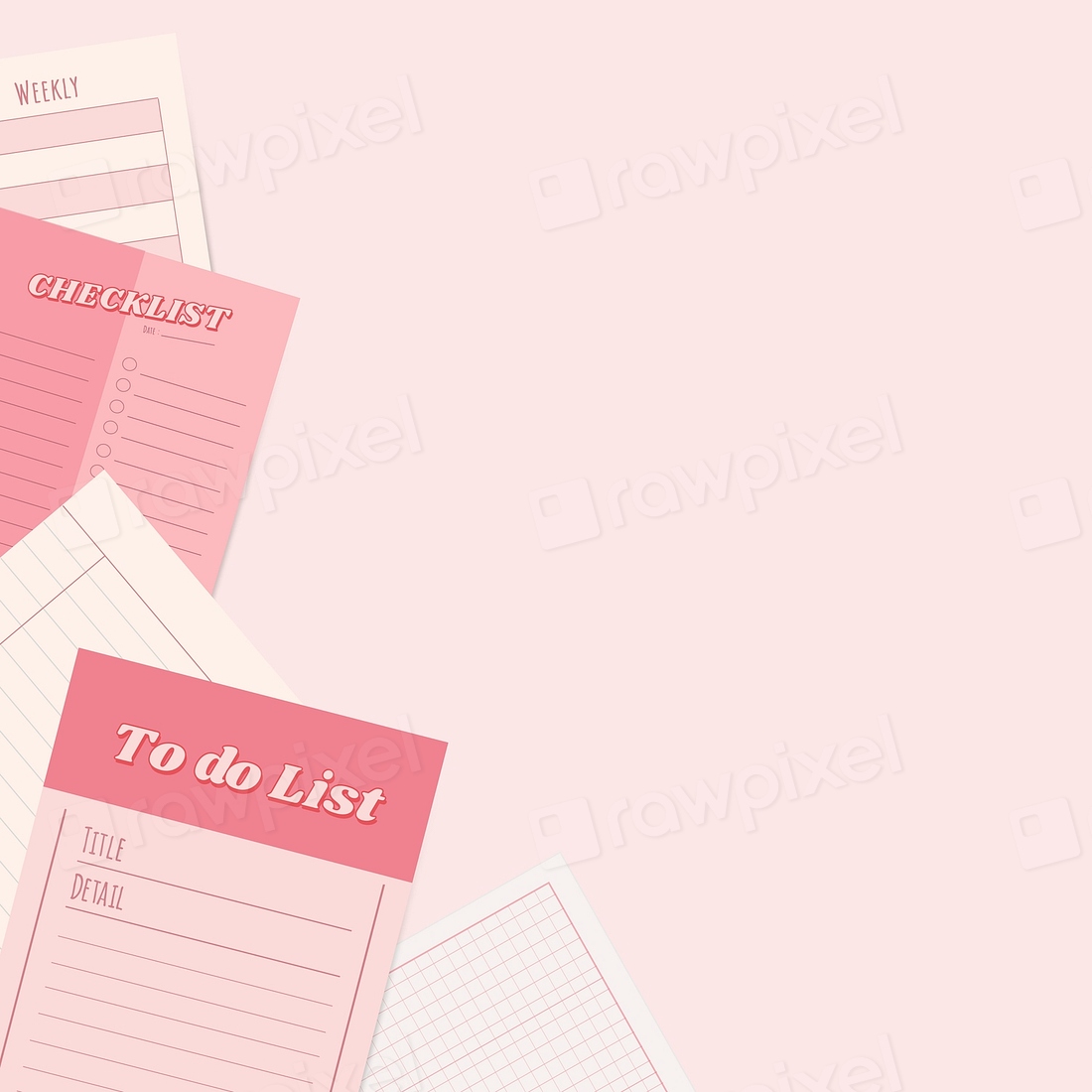 Pink notepad planner set vector | Premium Vector - rawpixel