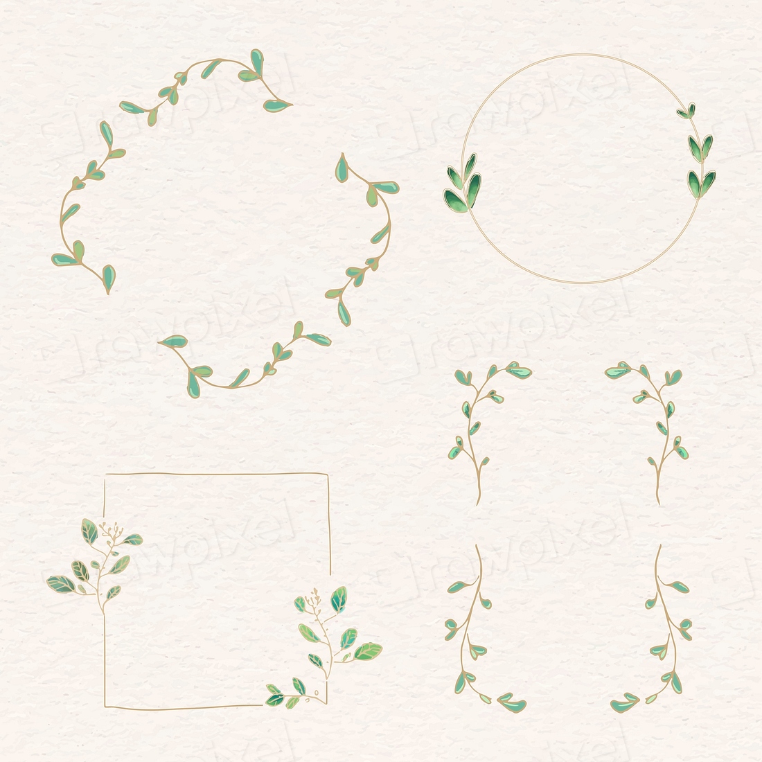 Doodle floral wreath vector collection | Premium Vector - rawpixel