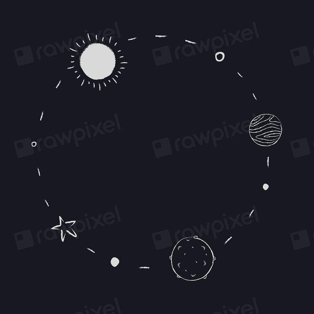 Galaxy decorated minimal line art | Premium Vector - rawpixel