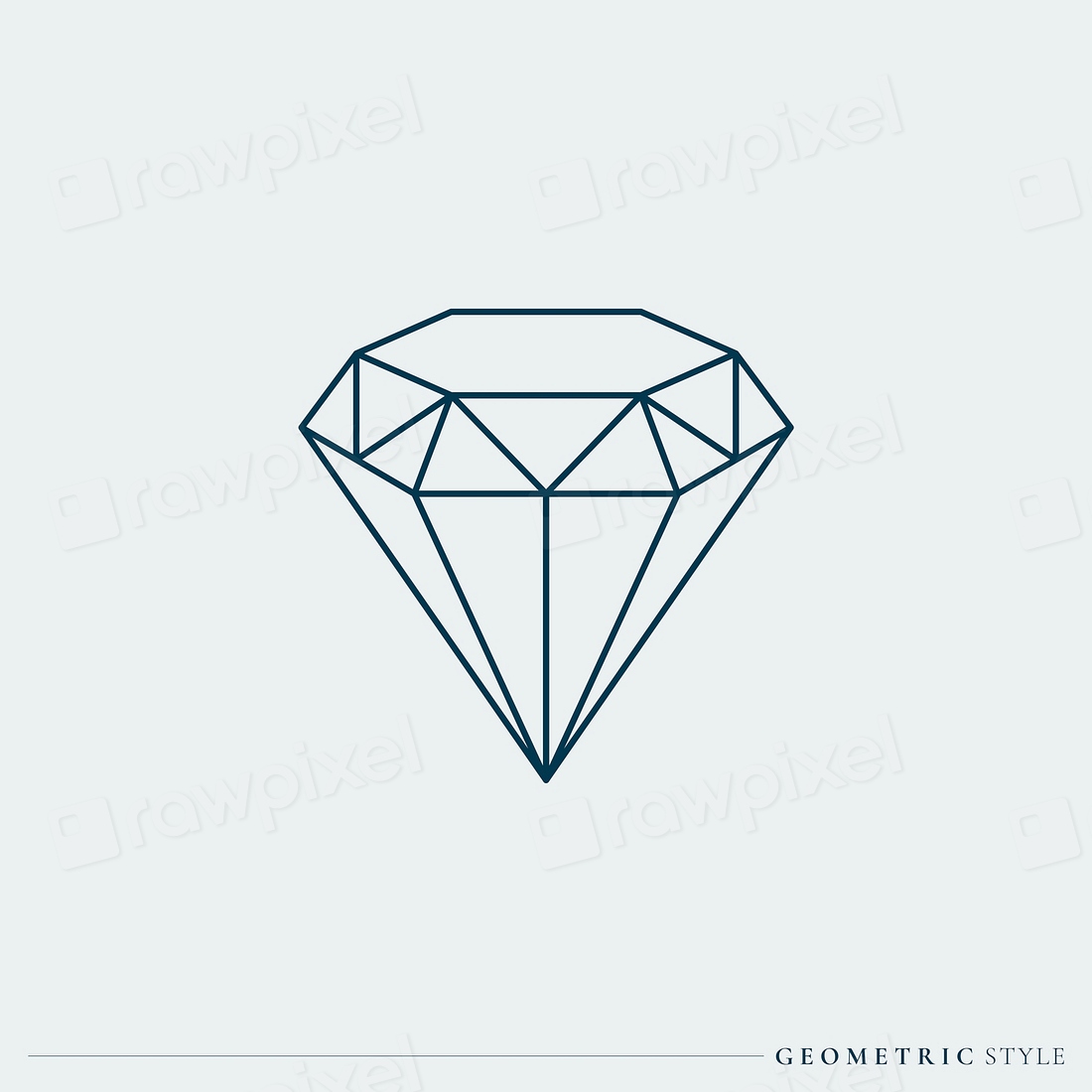 Linear geometric diamond design vector | Premium Vector - rawpixel