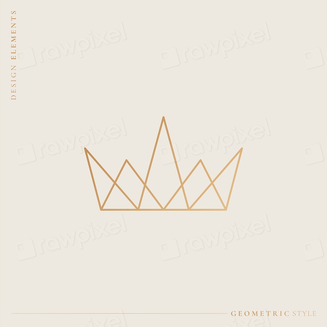 Luxurious geometric crown design vector | Premium Vector - rawpixel
