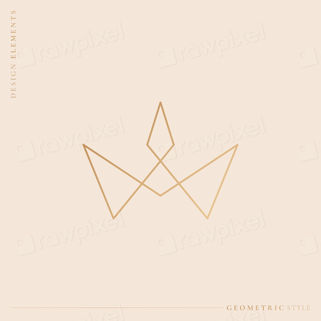 Luxurious geometric crown design vector | Premium Vector - rawpixel