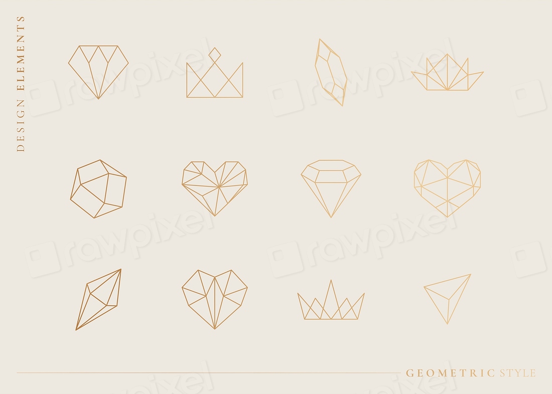 Linear geometric design element collection | Premium Vector - rawpixel