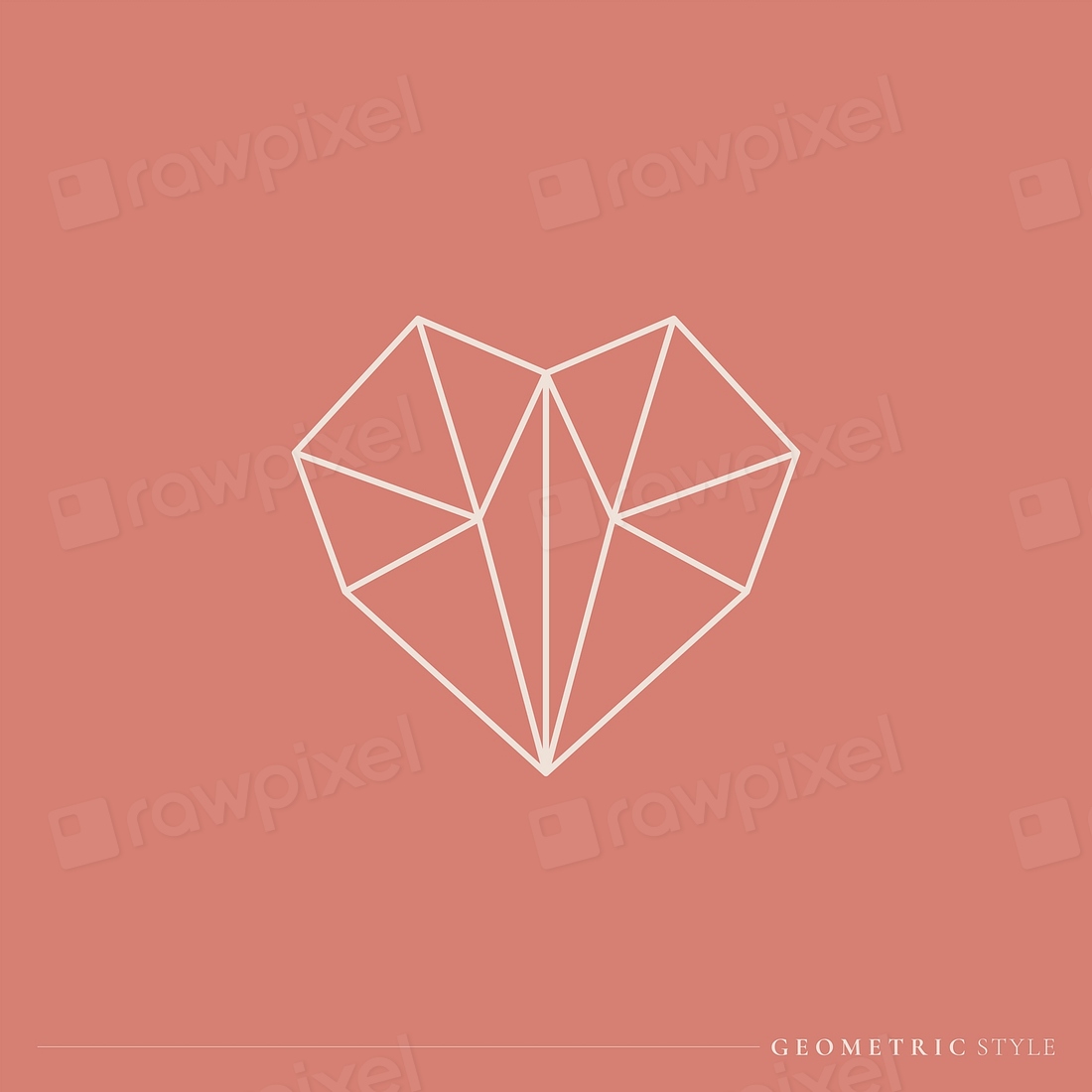 White geometric style heart vector | Free Vector - rawpixel
