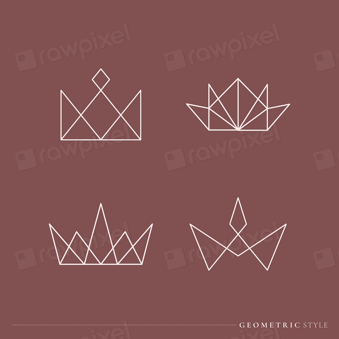 Luxurious geometric crown design collection | Premium Vector - rawpixel