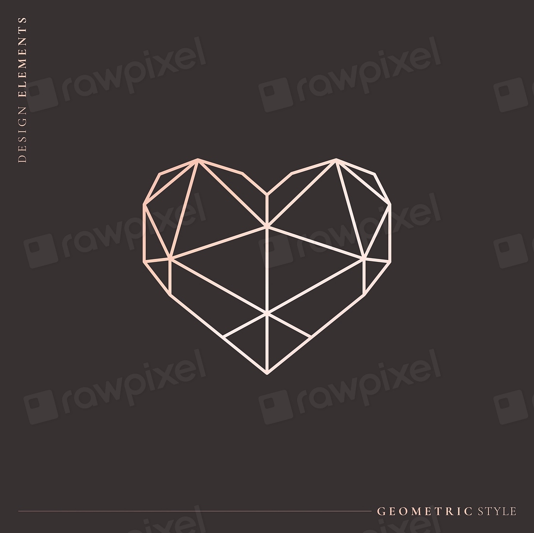 Pink geometric style heart vector | Premium Vector - rawpixel