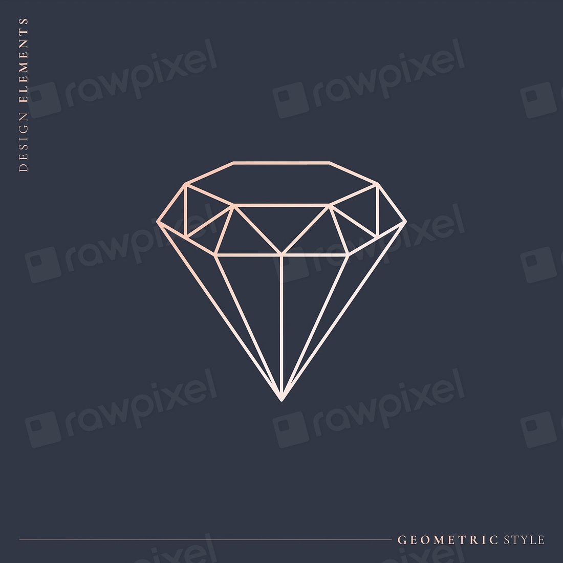 Linear geometric diamond design vector | Premium Vector - rawpixel