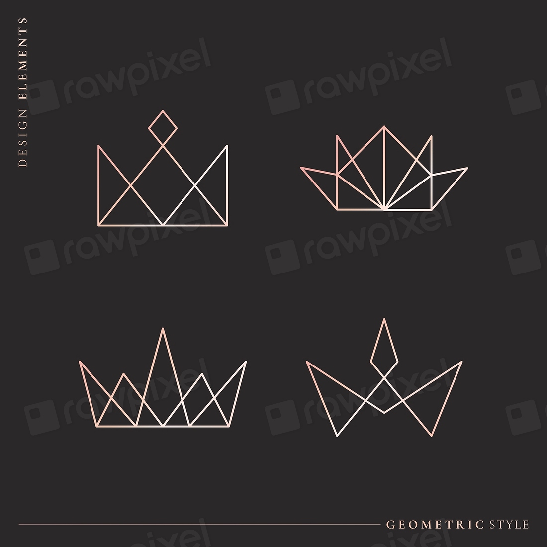 Linear geometric design element collection | Premium Vector - rawpixel