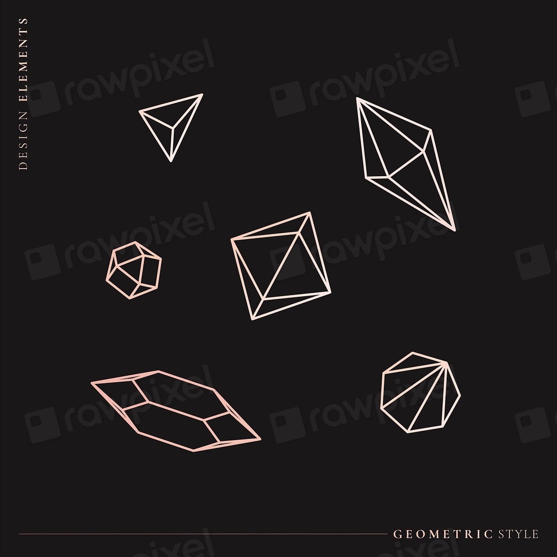 Geometric diamond design collection vector | Free Vector - rawpixel
