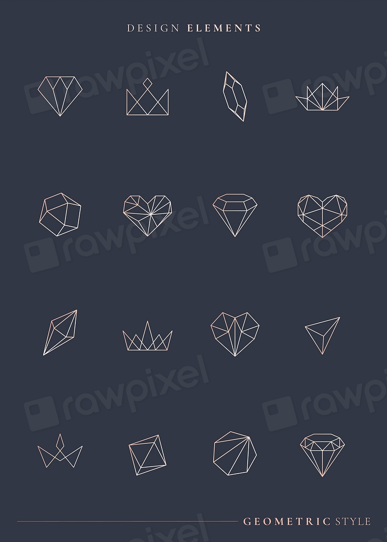 Linear geometric design element collection | Premium Vector - rawpixel