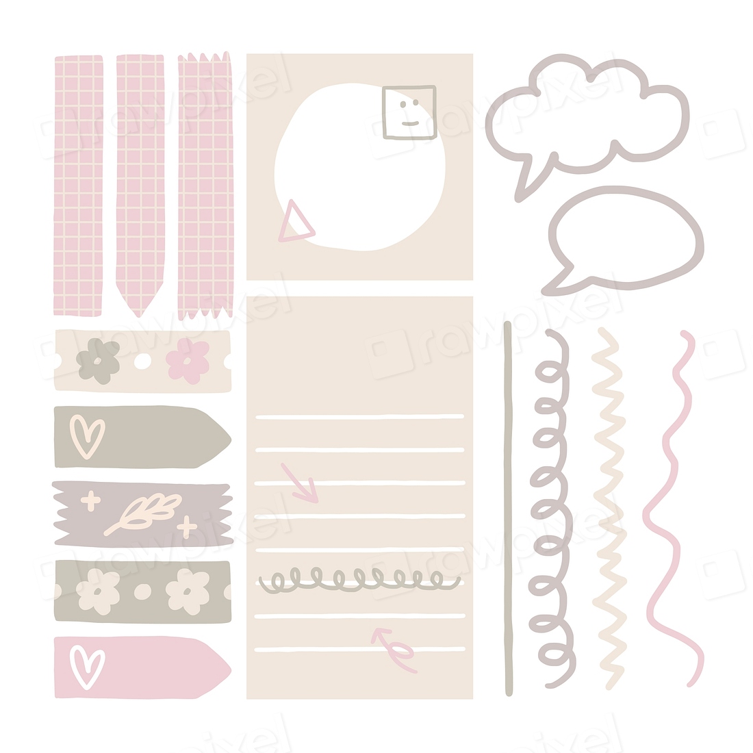 Sticky note doodle collection vectors | Premium Vector - rawpixel